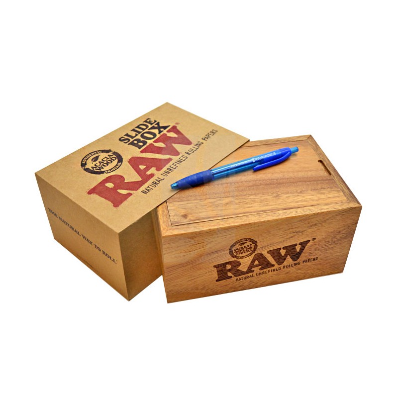 Caja RAW Slide Large Acacia - CAJA DE MADERA PARA FUMADOR Raw®